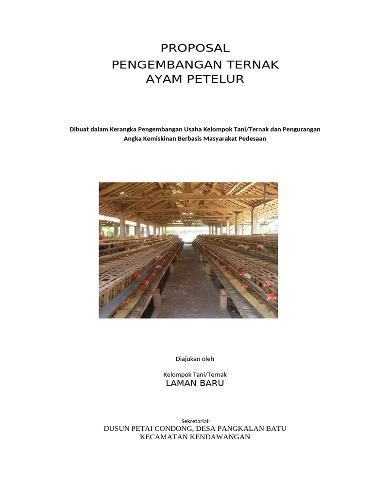 Proposal Ayam Laman Baru | PDF