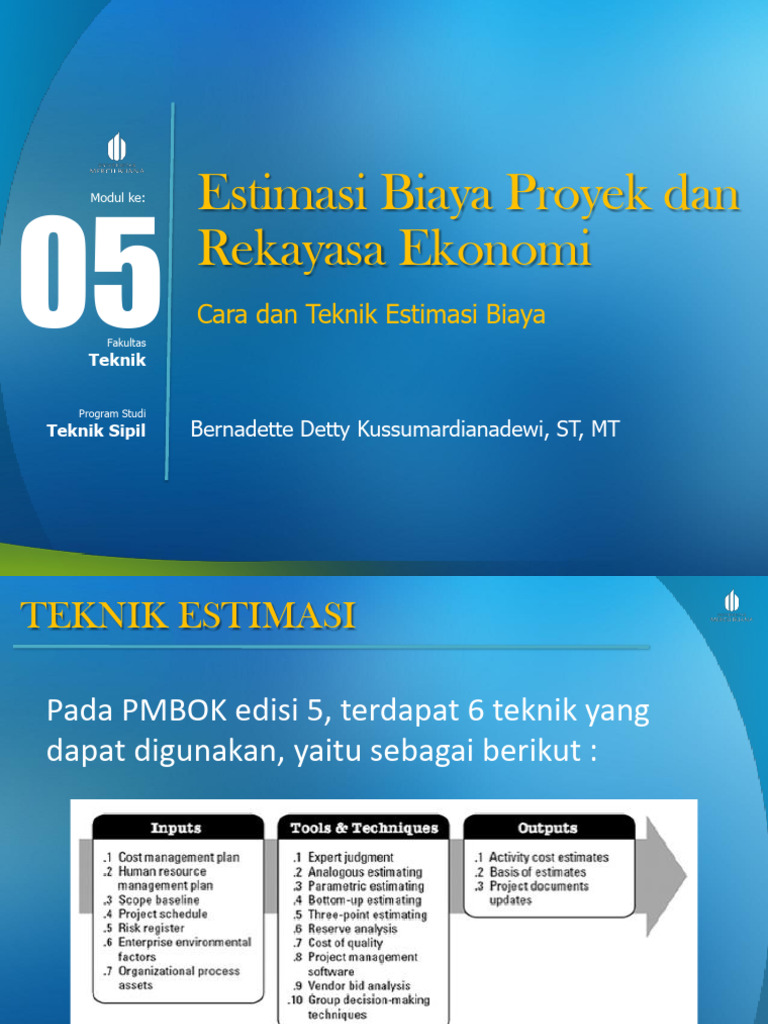 Cara Dan Teknik Estimasi Biaya Proyek | PDF