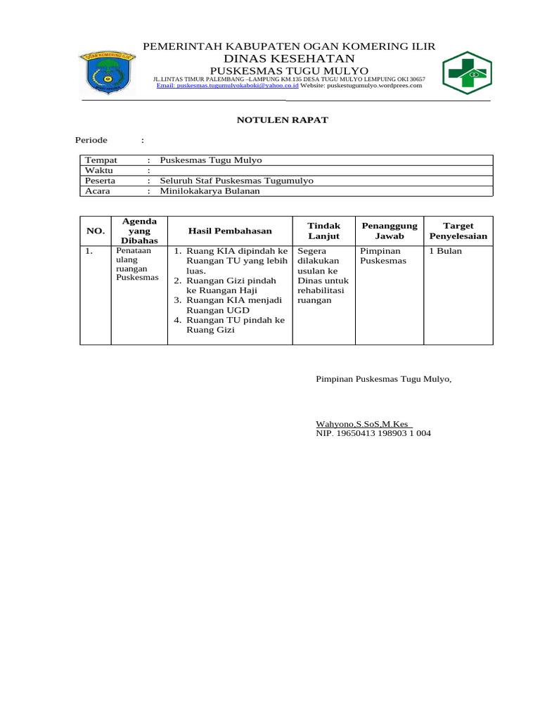 Format Notulen Rapat | PDF