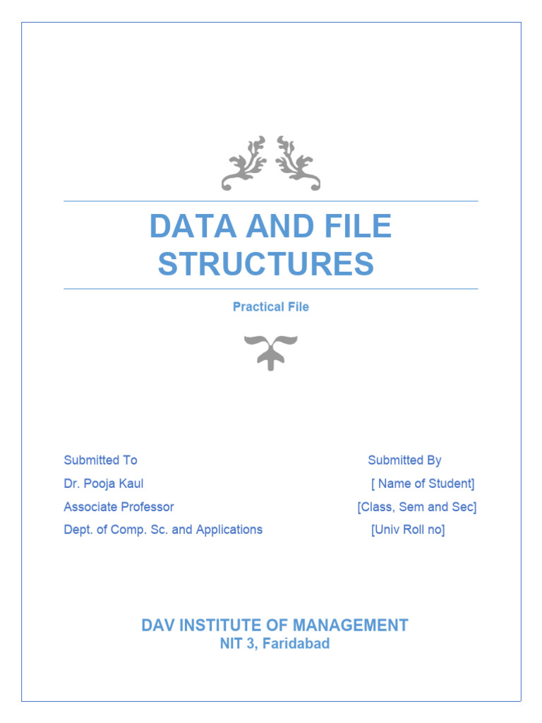 Data and File Structures: Dav Institute of Management | PDF | Matrix (Mathematics) | Queue ...