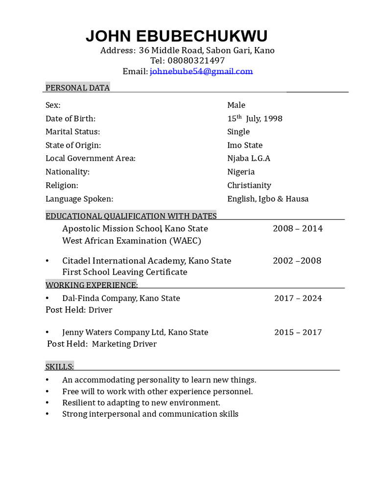 John Ebubechukwu | PDF