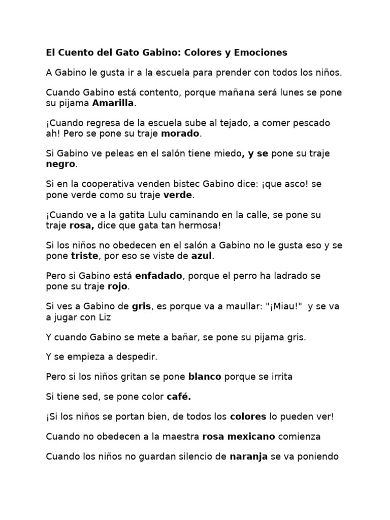 El Cuento Del Gato Gabino | PDF