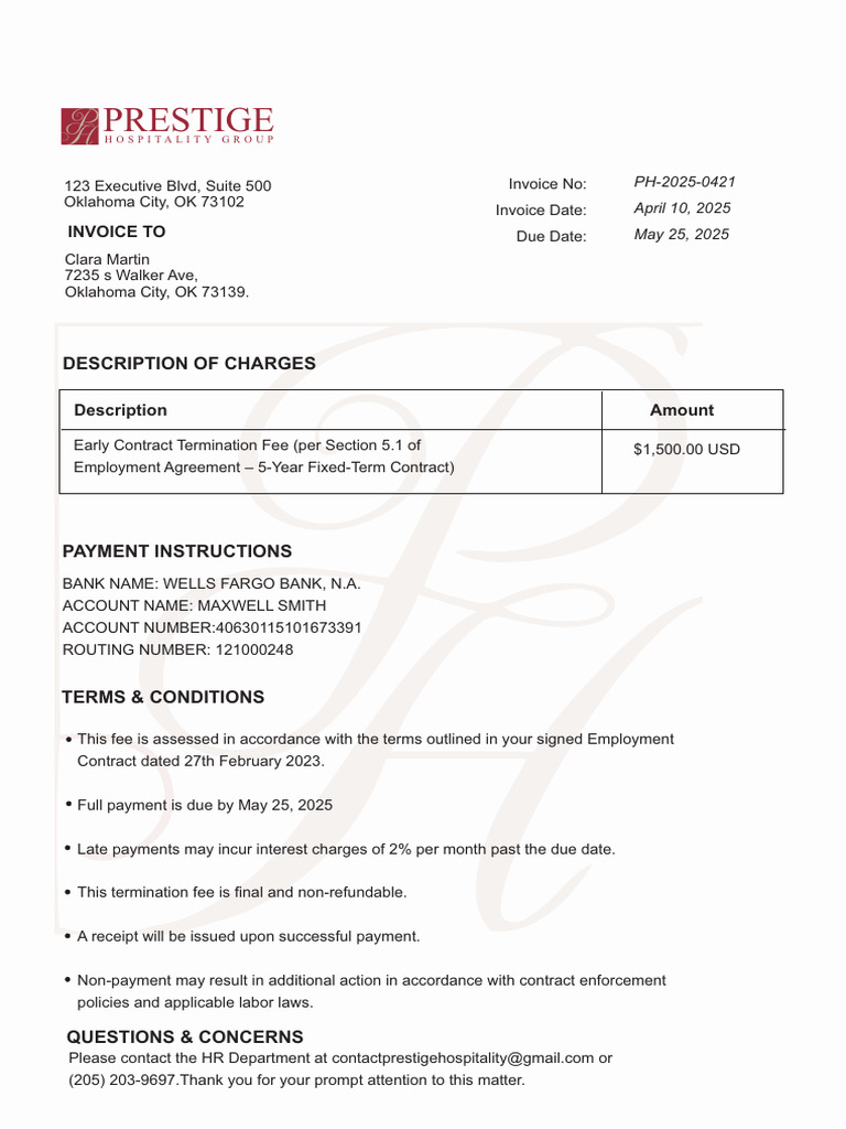 Contract Invoice | PDF