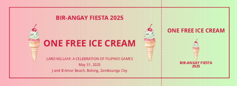Bir-Angay Fiesta 2025: Free Ice Cream | PDF