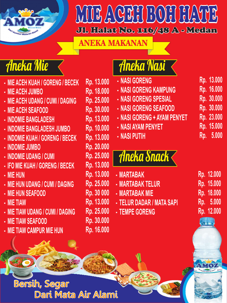 Menu Mie Aceh Boh Hate Medan | PDF