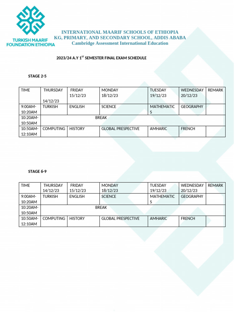 2023 Final Exam Stage 2-9 | PDF