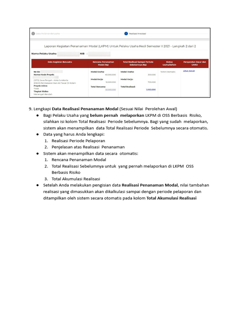 Laporan Kegiatan Penanaman Modal (LKPM) - 6-16 | PDF