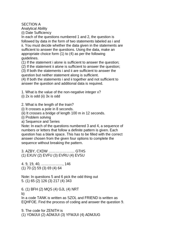 1542icet Model Paper | PDF | Area | Sequence
