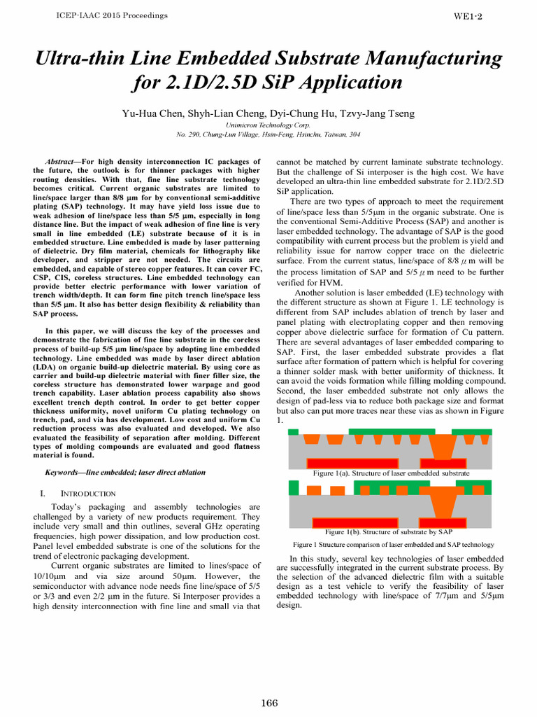 Ultra-Thin Line Embedded Substrate Manufacturing | PDF | Printed ...