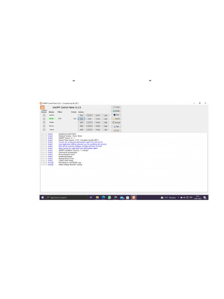 Cara Membuat Data Base Menggunakan Xamp - Tasyaputri | PDF