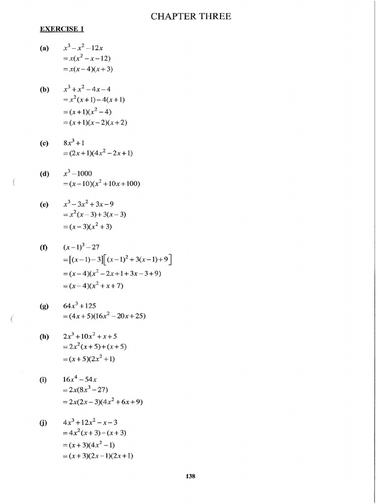 MAS SOLUTIONS - Chapter 3 - Cubic Polynomials | PDF