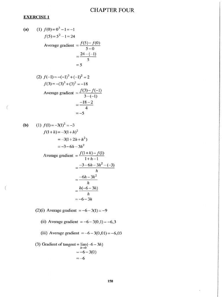 MAS SOLUTIONS - Chapter 4 - Differential Calculus | PDF