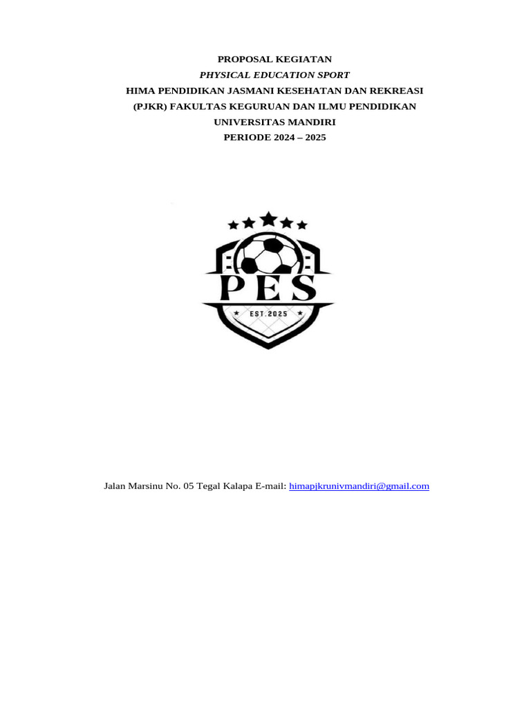 Proposal Kegiatan Pes | PDF