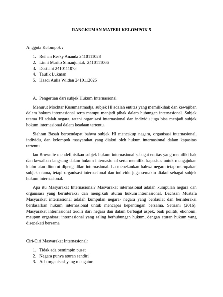 Resume Kelompok 5 Subjek Hi | PDF