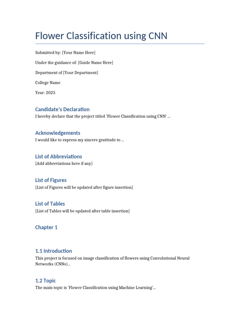 CNN-Based Flower Classification Project | PDF | Evaluation | Machine ...