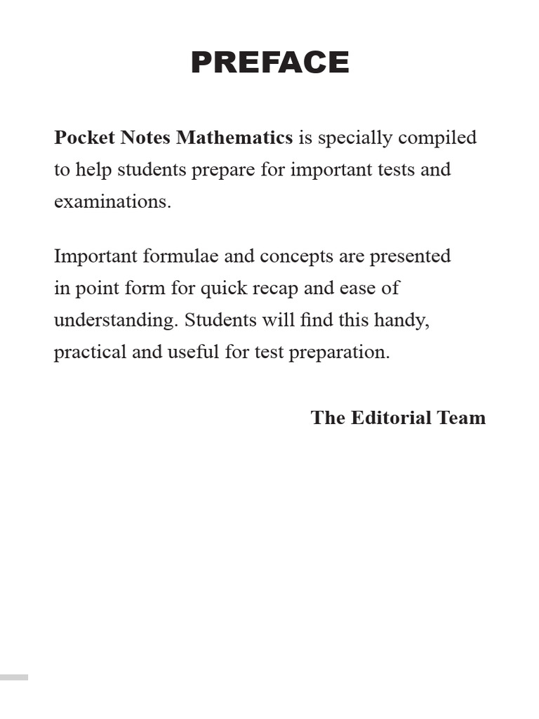 Mathematics Pocket Notes for Students | PDF | Trigonometry | Area