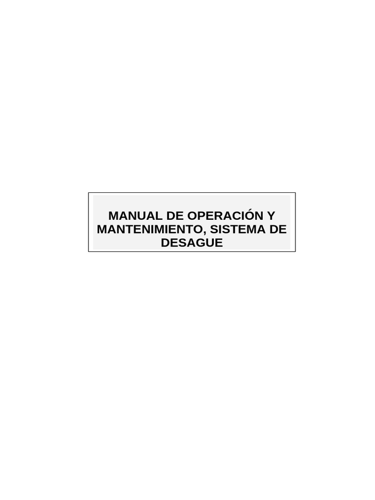 Manual Desague Ptar | PDF | Alcantarillado | Colector de aguas pluviales