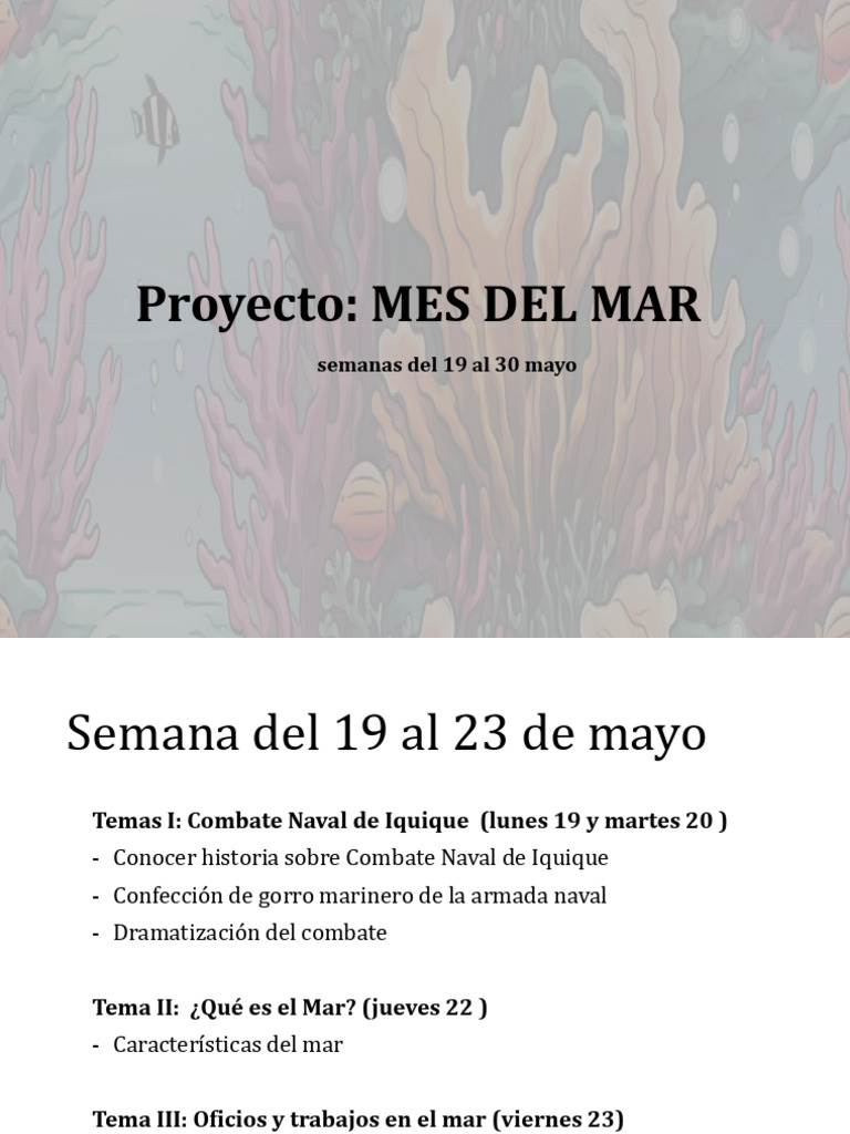 Proyecto Mes Del Mar Mayo 2025 | PDF