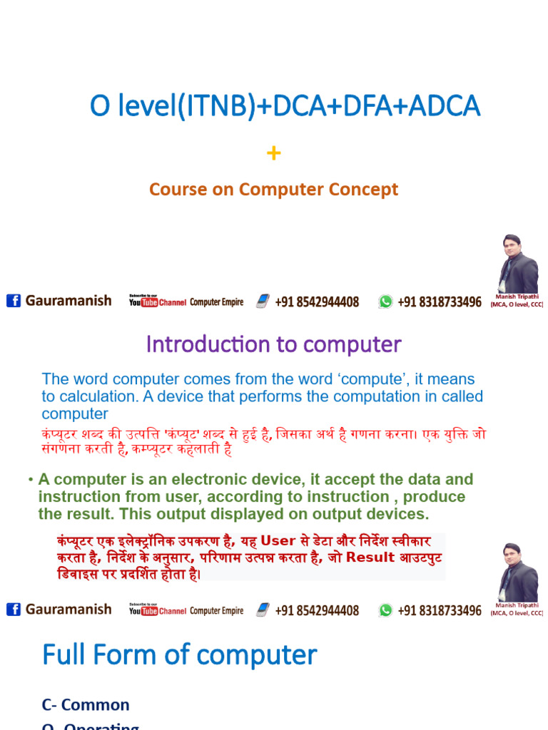O Level (Itnb) +Dca+Dfa | PDF