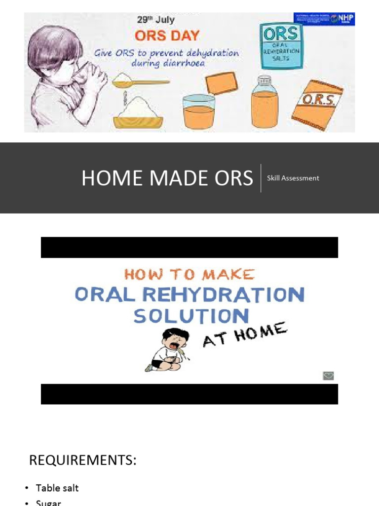 Homemade ORS Preparation Guide | PDF | Diarrhea | Water
