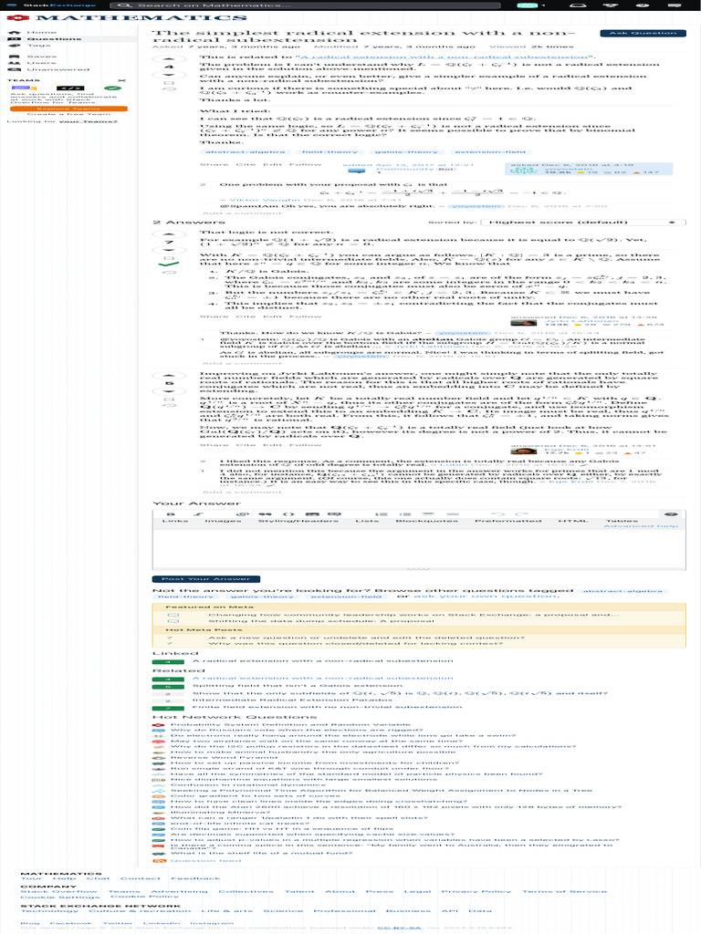 Abstract Algebra - The Simplest Radical Extension 2 | PDF | Algebra ...