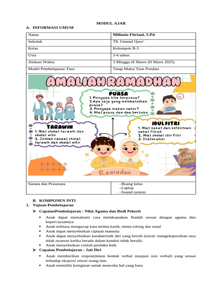 Modul Ajar b3 Amaliyah Ramadhan | PDF
