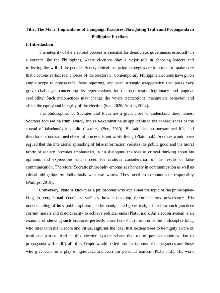 The Moral Implications of Campaign Practices - Navigating Truth and ...