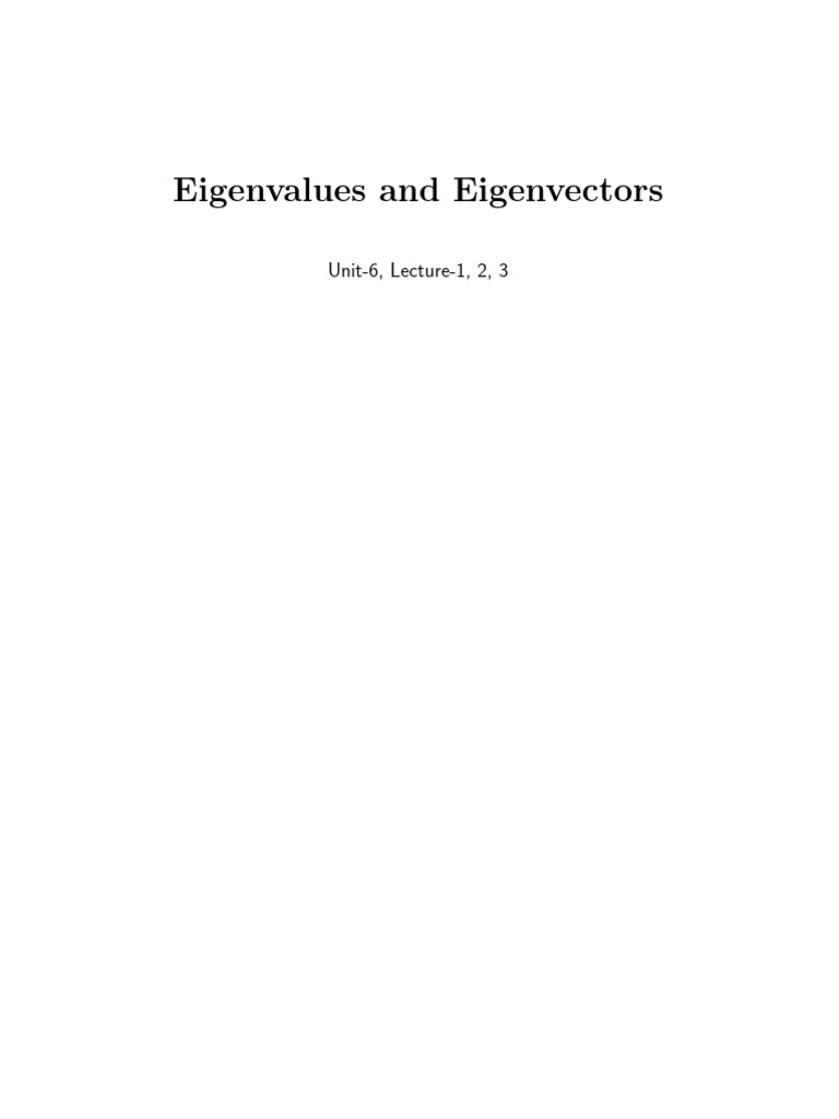 Eighen Values Part1 - Merged | PDF | Eigenvalues And Eigenvectors ...
