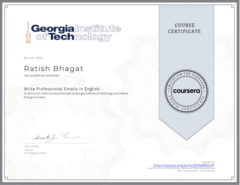 Coursera Certificate PDF | PDF