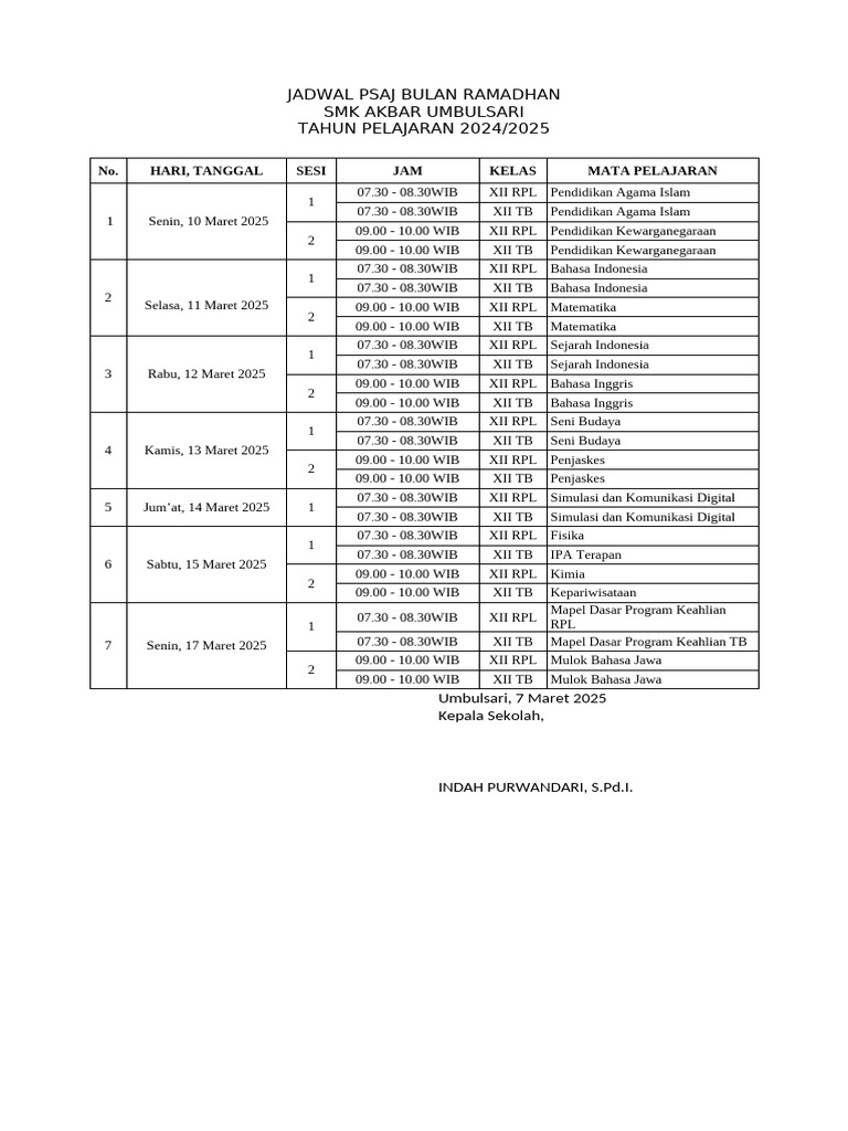 Jadwal Psaj New 2025 | PDF