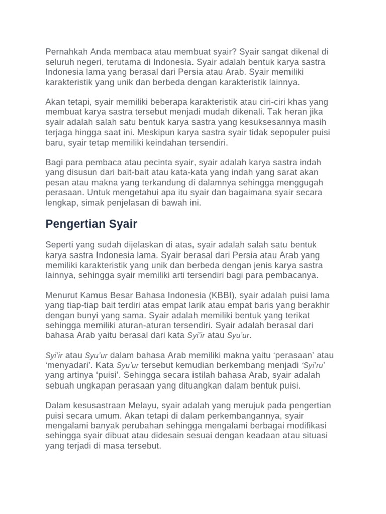 Syair Metode - Pembacaan Yang Baik Dan Benar 1 | PDF