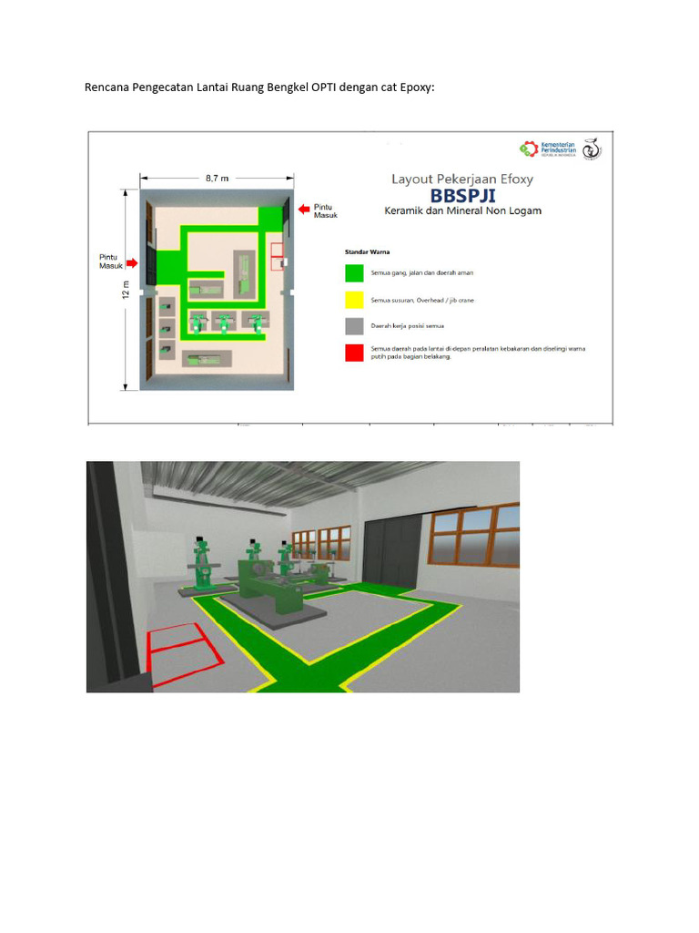 Rencana Pengecatan Lantai Ruang Bengkel OPTI Dengan Cat Epoxy | PDF