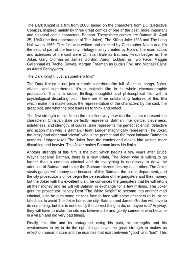 The Dark Knight | PDF | Batman | Dc Comics