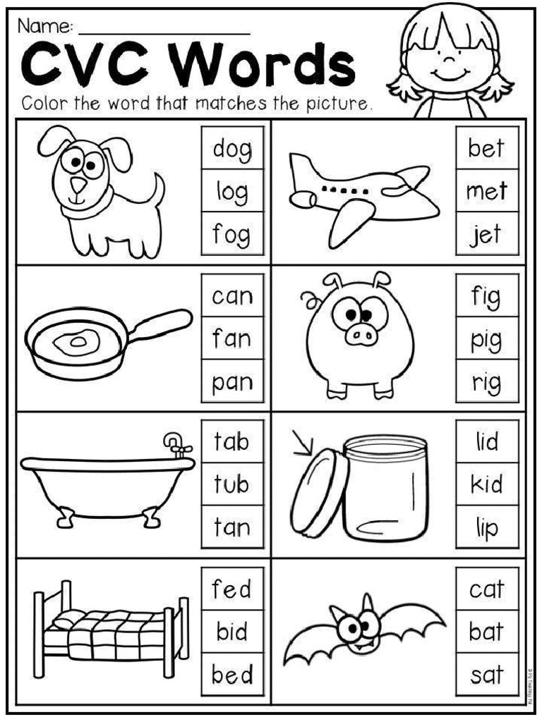 Mega CVC Worksheet Pack - Pre-K Kindergarten - Distance Learning 430 | PDF