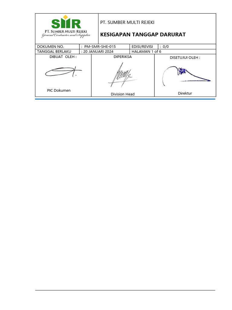 Form Kesigapan Tanggap Darurat | PDF