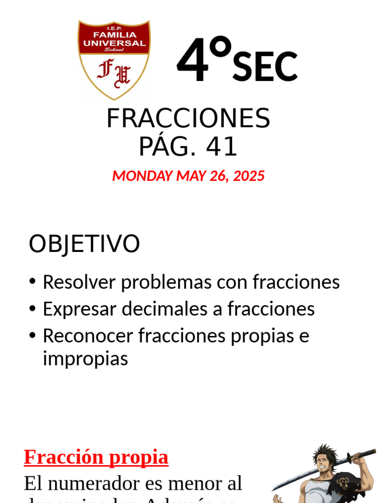 4sec Arit 41 Fracciones | PDF