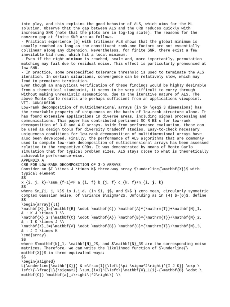 Liu and Sidiropoulos Cramer-Rao Low | PDF | Applied Mathematics ...