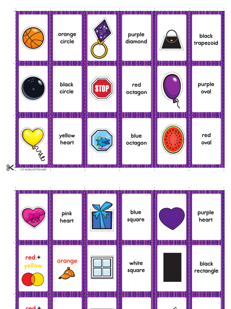 Colors Shapes Flash Cards | PDF | Shape | Elementary Geometry