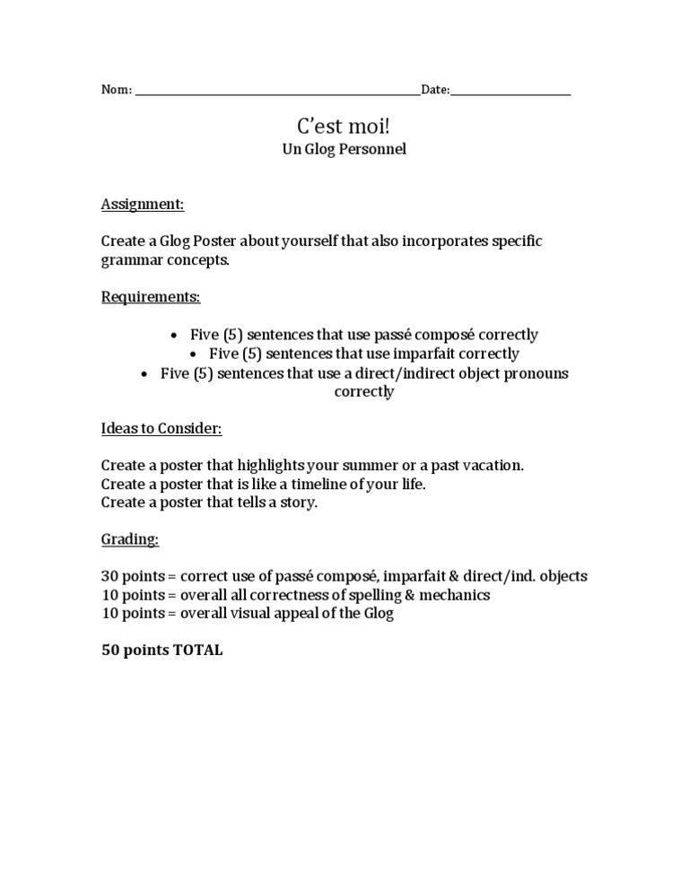 Create Your Personal Glog Poster | PDF
