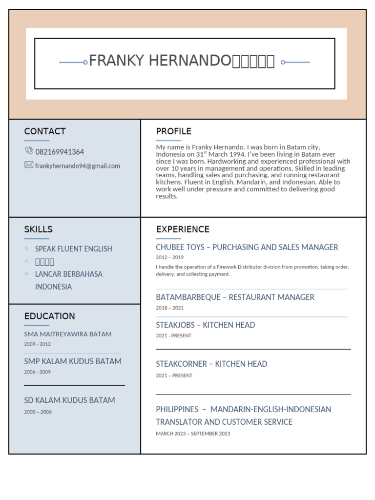 Franky Hernando Resume | PDF