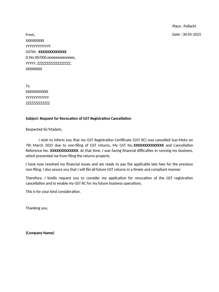 Revocation Letter | PDF