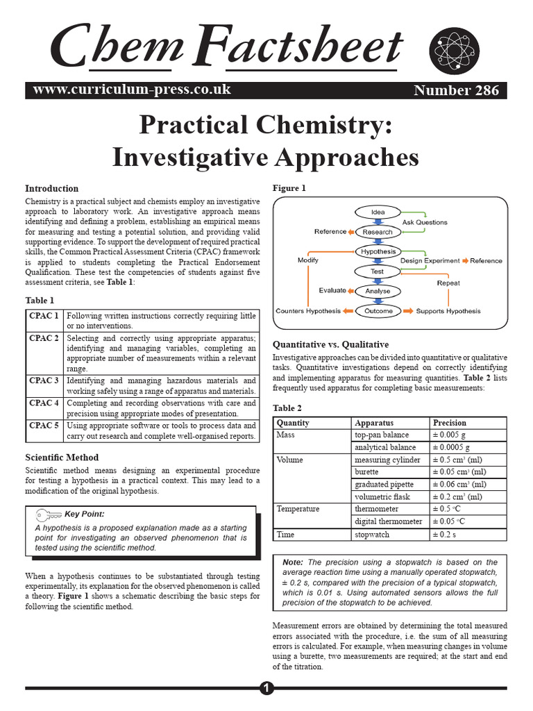 Practical Chemistry: Investigative Approaches: WWW - Curriculum-Press ...