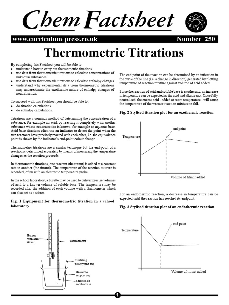 250 Thermometric Titrations | PDF | Titration | Chemistry