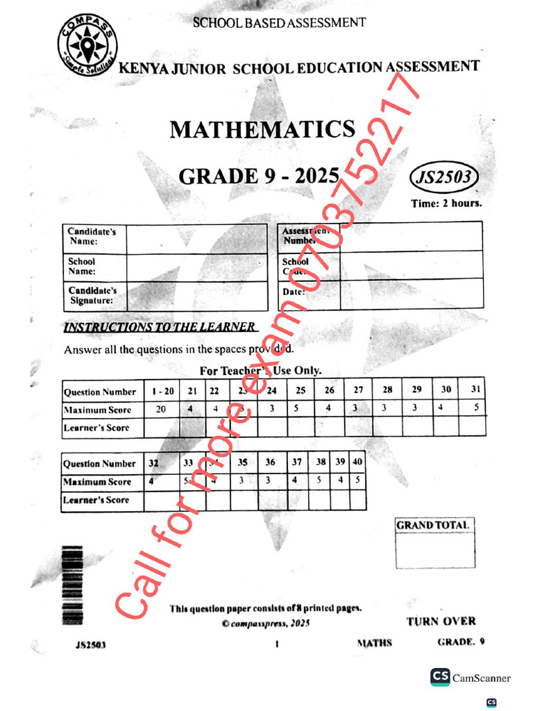 Compass 003 Grade 9 Maths | PDF
