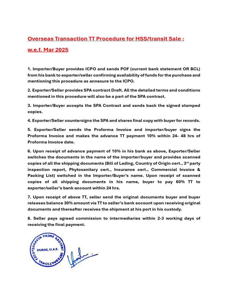 Mar 25 Sugar Transaction Procedure TT HSS Sale | PDF