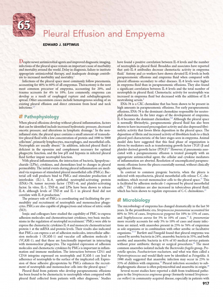 Derrame Pleural y Empiema 1 | PDF | Pneumonia | Interleukin 8
