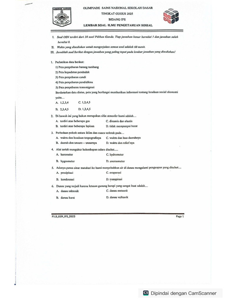Soal IPS OSN | PDF