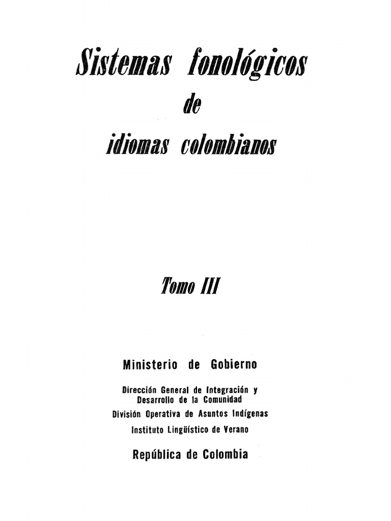 Sistemas Fonológicos de Idiomas Colombianos - Fonología de Chamí ...