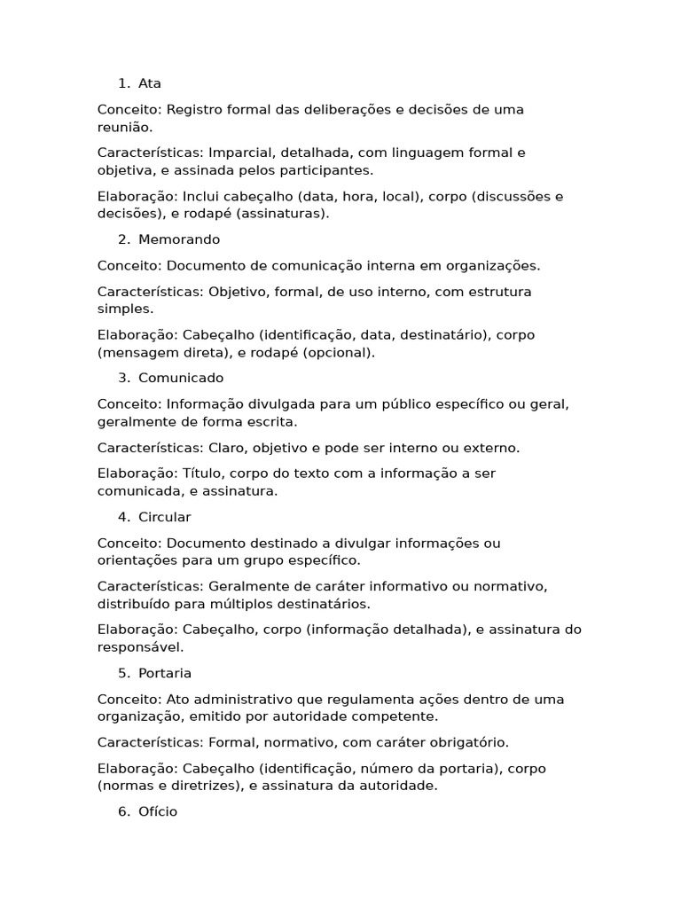 Tipos de Documentos Administrativos | PDF | Comunicação | Informação