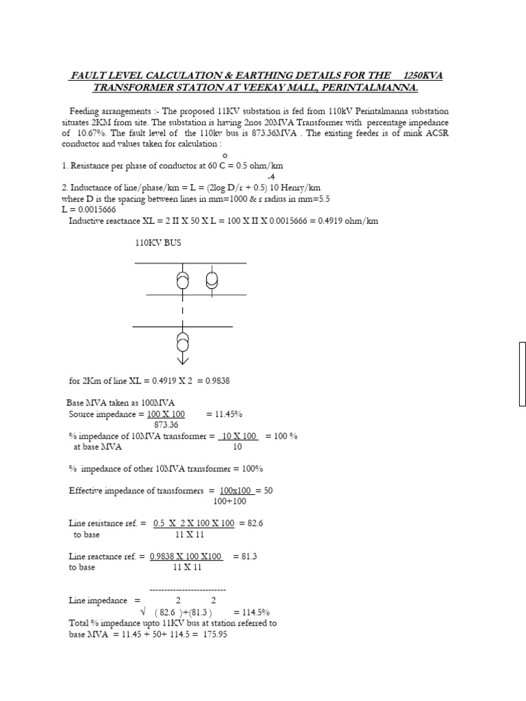 Fault Level | PDF | Electrical Impedance | Transformer